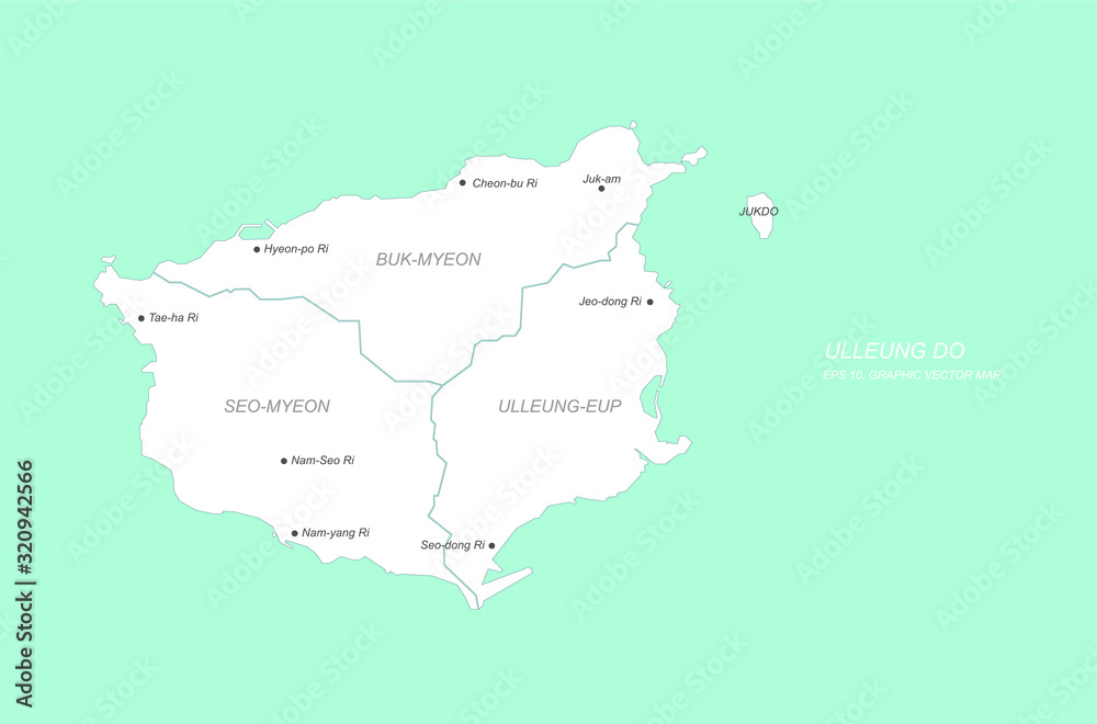 map of korea, dokdo map. vector of korea map. Stock Vector | Adobe Stock