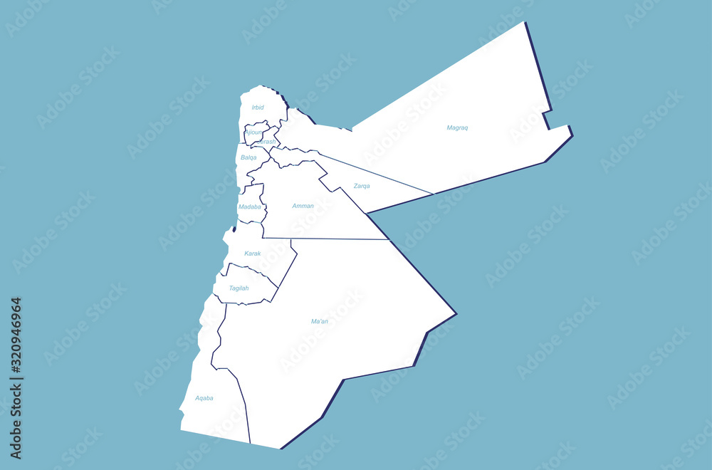 jordan map. arab countries map. middle east countries map. Stock Vector ...
