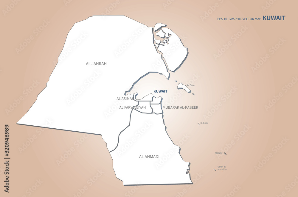 kuwait map. arab countries map. middle east countries map. Stock Vector ...