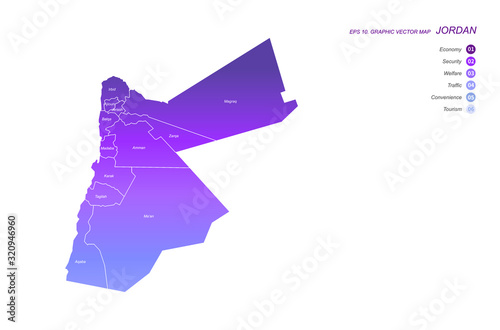 jordan map. arab countries map. middle east countries map. Stock Vector ...