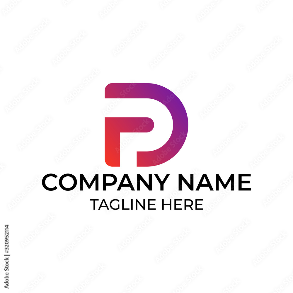 Modern and simple logo design for letter P and D Stock Vector | Adobe Stock