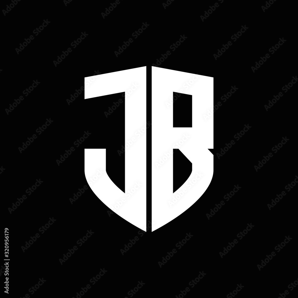 JB logo monogram with shield shape design template Stock Vector | Adobe ...