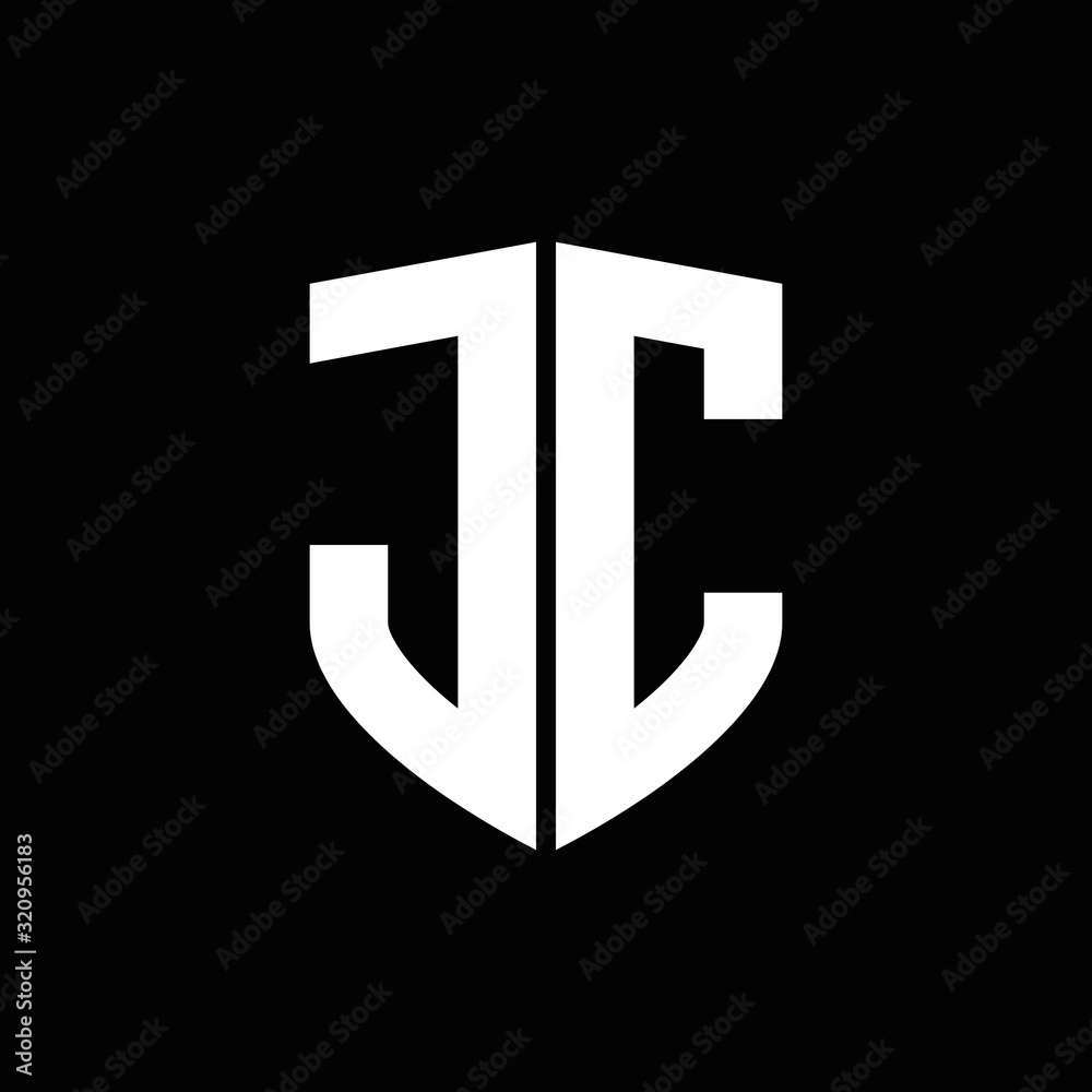 JC logo monogram with shield shape design template Stock Vector | Adobe ...