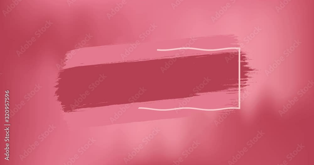 Thank You text animation in a wavy text box against pink paint strokes ...