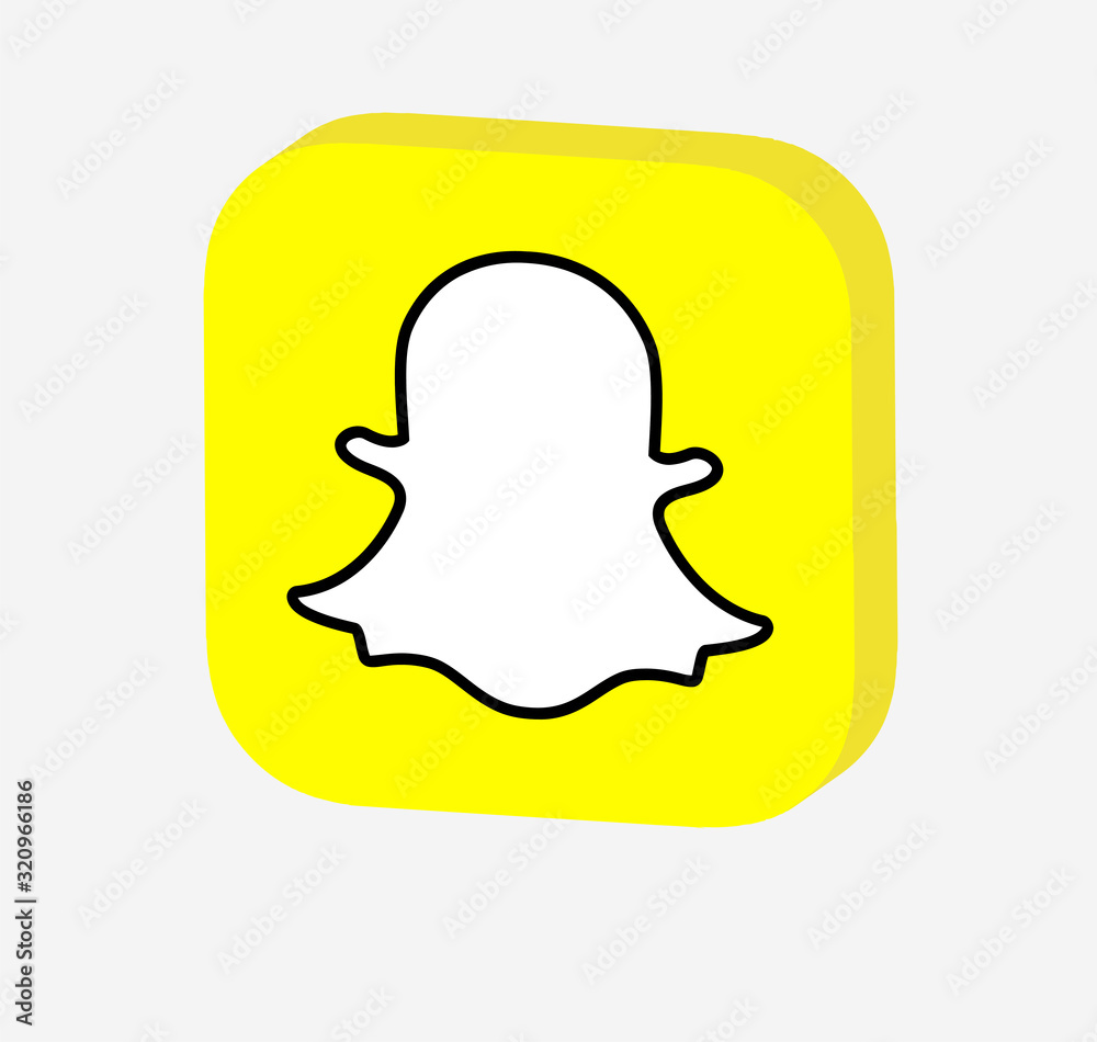 snapchat 3d icon. snapchat 3d logo. snapchat 3d vector.snapchat 3d ...