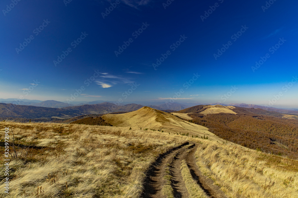 highland hills mountain landscape scenic view brown ground of early ...