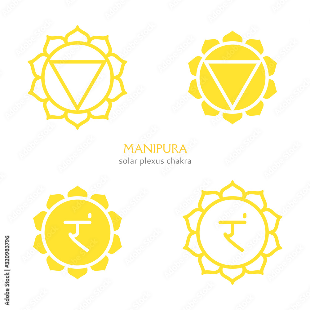 Manipura, solar plexus chakra symbol. Colorful mandala. Vector ...