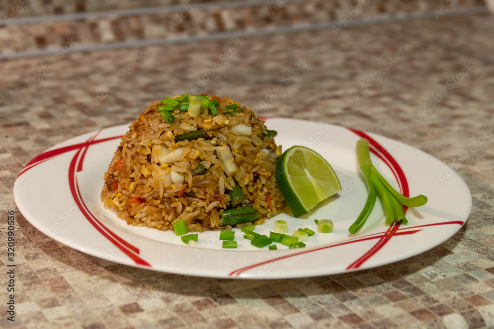 The photo shows a traditional Thai dish fried rice. You can cook it ...
