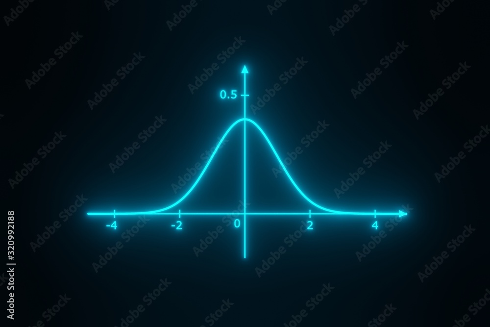 Normal distribution graph in cyber space Stock Illustration | Adobe Stock