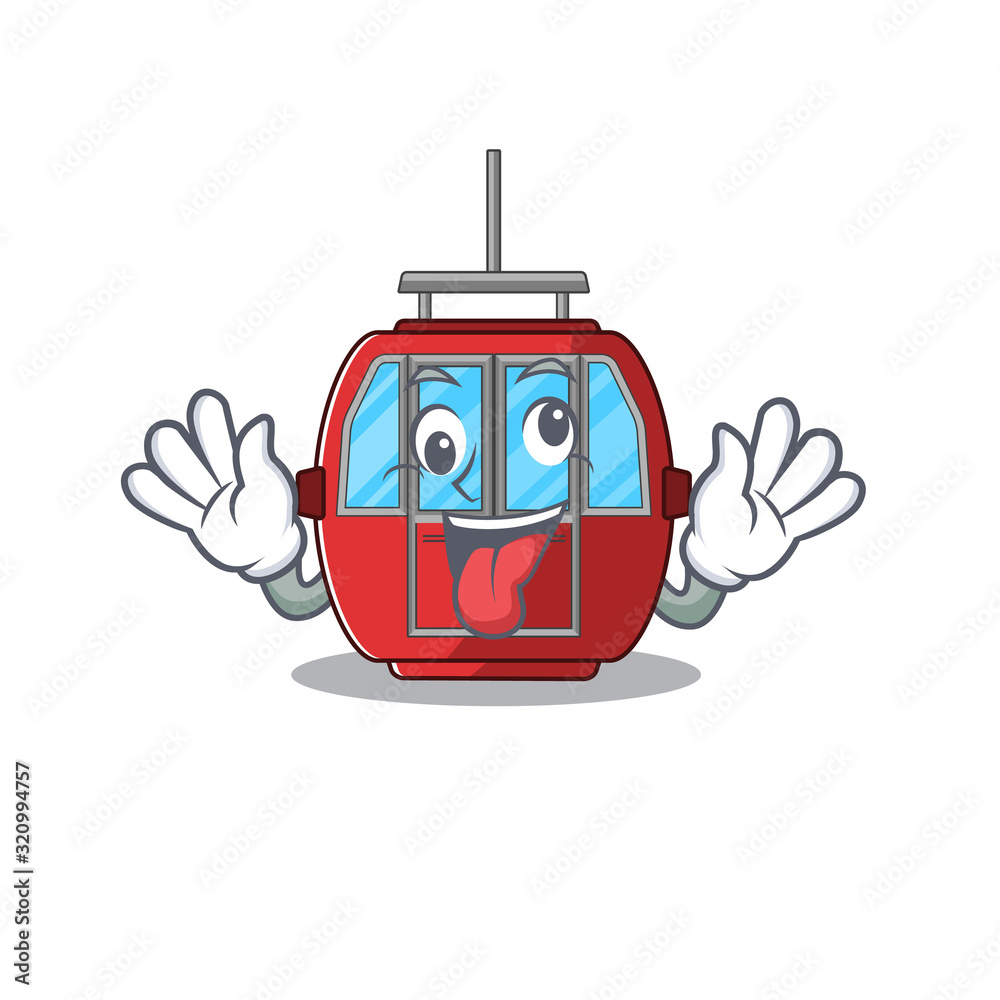 Cute sneaky ropeway Cartoon character with a crazy face Stock Vector ...