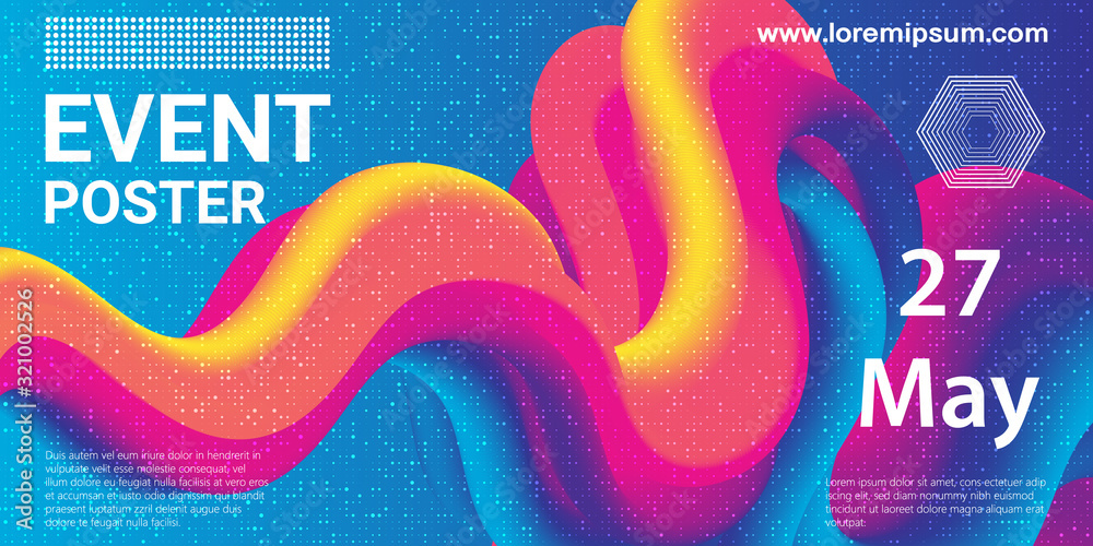 Event poster. Party background. Fluid flow.Vector Stock Vector | Adobe ...