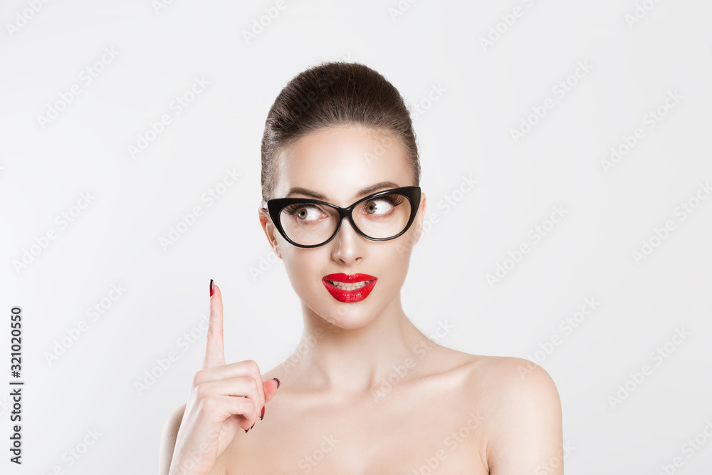 Thinking girl having idea. Closeup portrait intelligent cute young ...