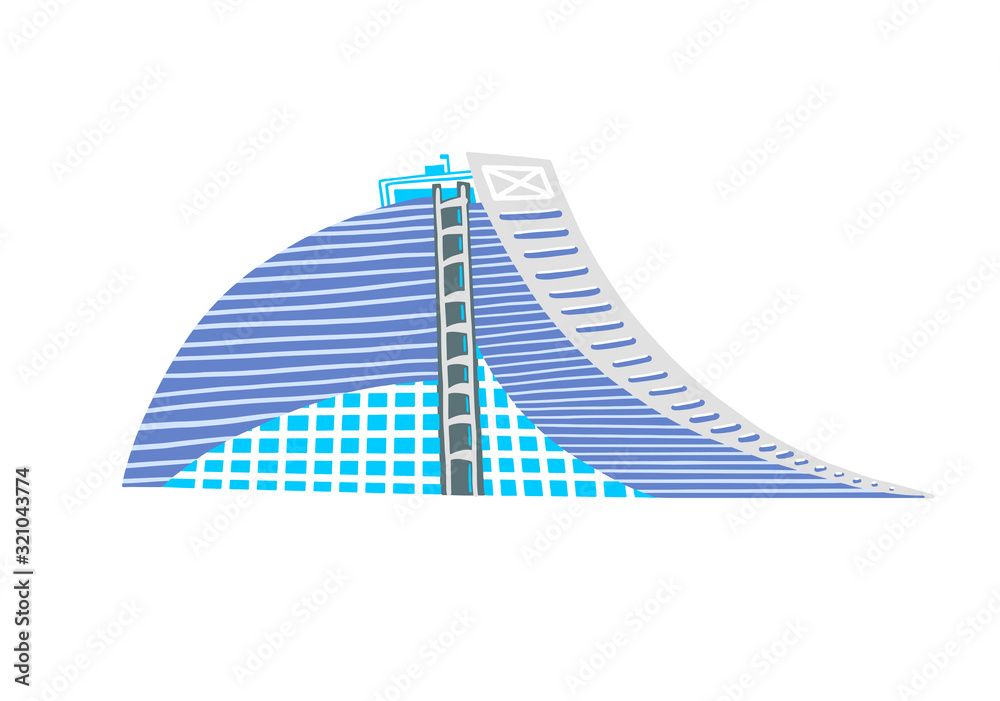 hand drawing icon of modern hotel, vector illustration Stock Vector ...