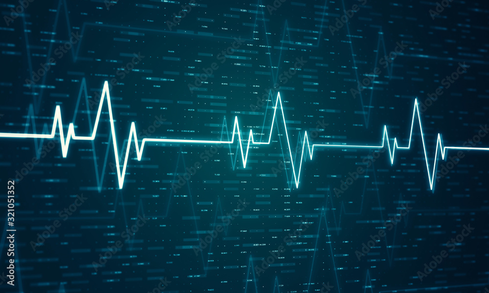 Ekg heart beat line monitor. Health care and technology concept ...
