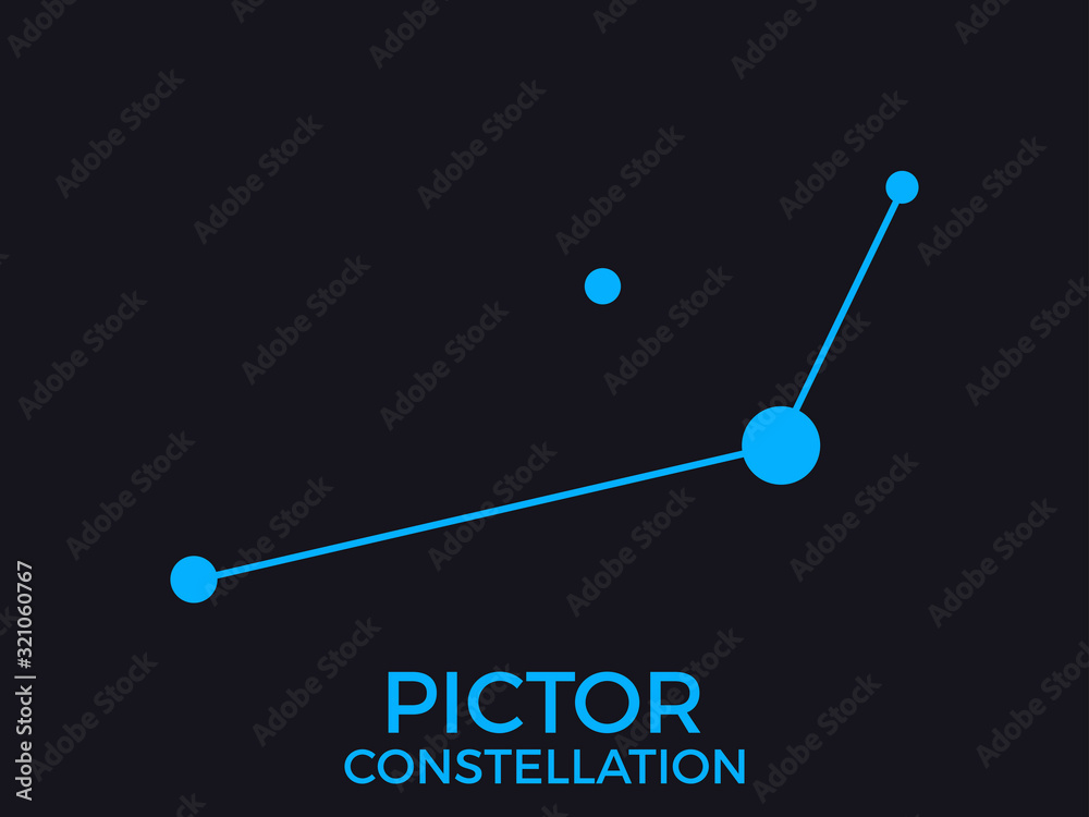 Pictor constellation. Stars in the night sky. Cluster of stars and ...
