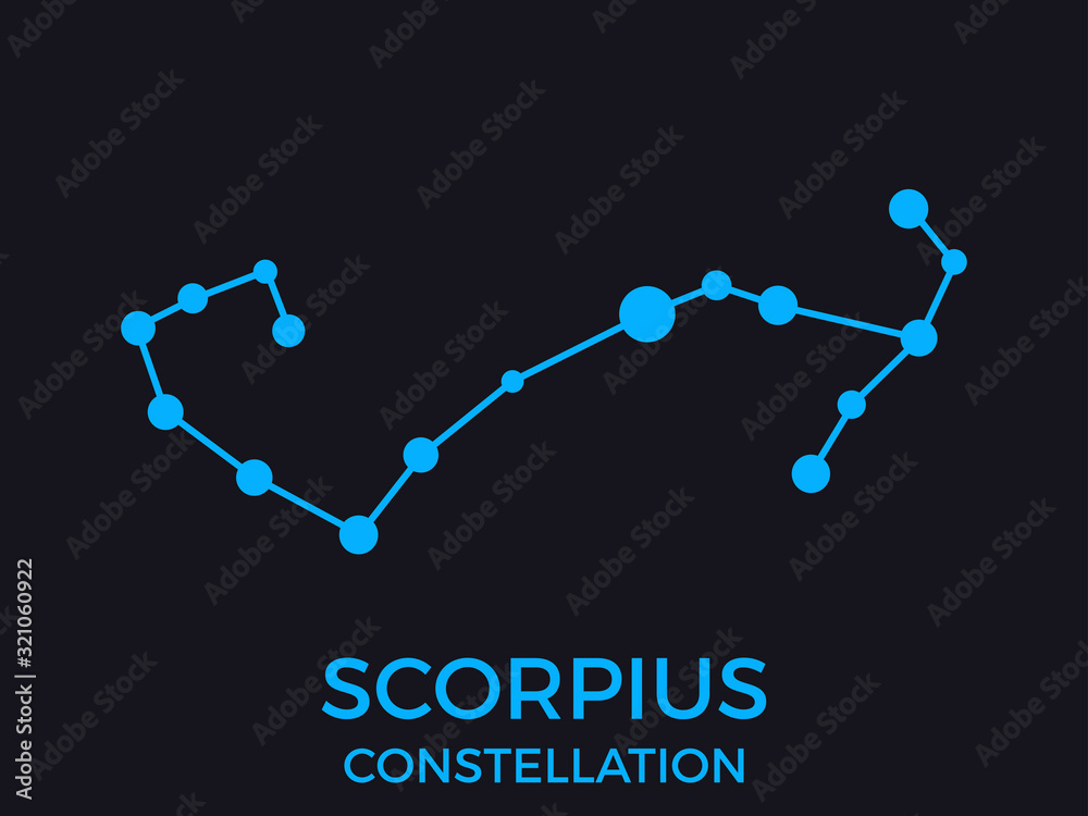 Scorpius constellation. Stars in the night sky. Cluster of stars and ...