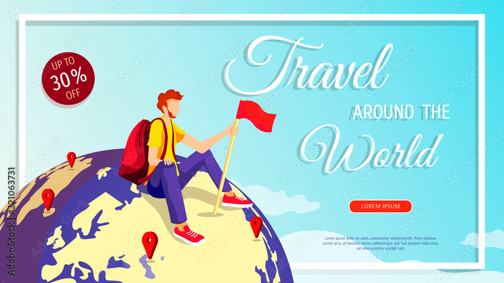 Banner design template for discovery, World Tourism Day, travel agency ...