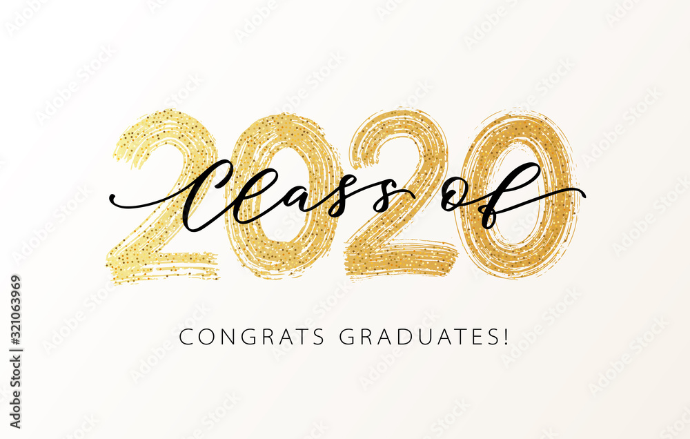 Class of 2020. Modern calligraphy. Vector illustration. Hand drawn ...