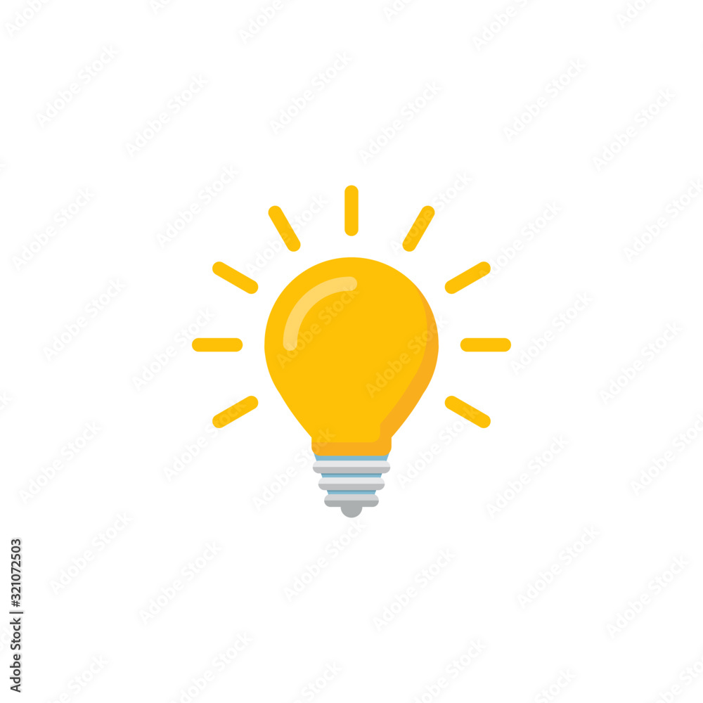 Lightbulb icon in a flat design. Vector illustration Stock Vector ...