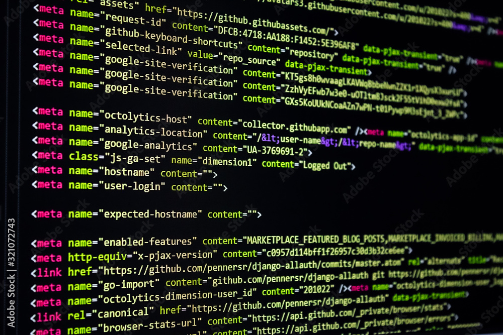 developer software source code screen. programming code. writing script. programmer editing code ...