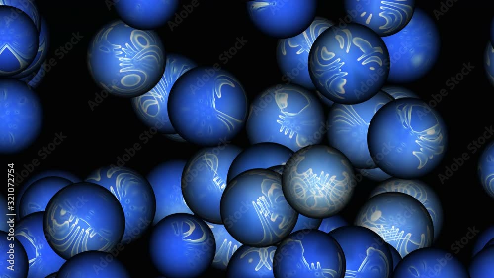 Blue colored bubble background animation, seamless, loopable, 4k UHD ...
