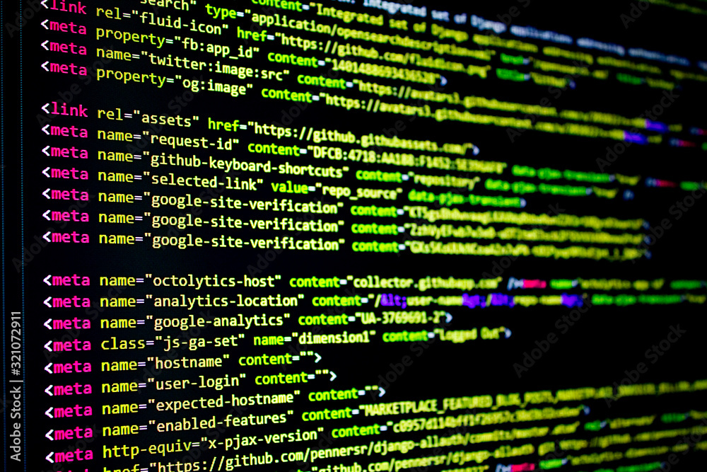 developer software source code screen. programming code. writing script. programmer editing code ...