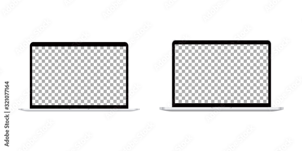 Realistic laptop computer mockup set. Computer notebook with ...