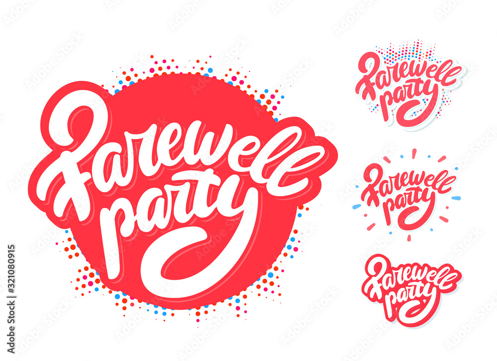 Farewell party. Vector lettering set. Stock Vector | Adobe Stock