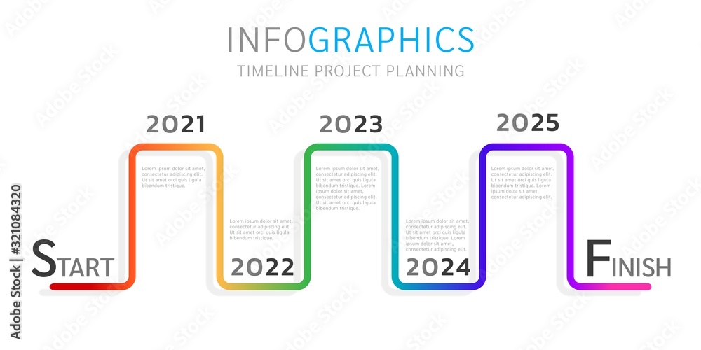Timeline Project Planning 5 year Stock Illustration | Adobe Stock