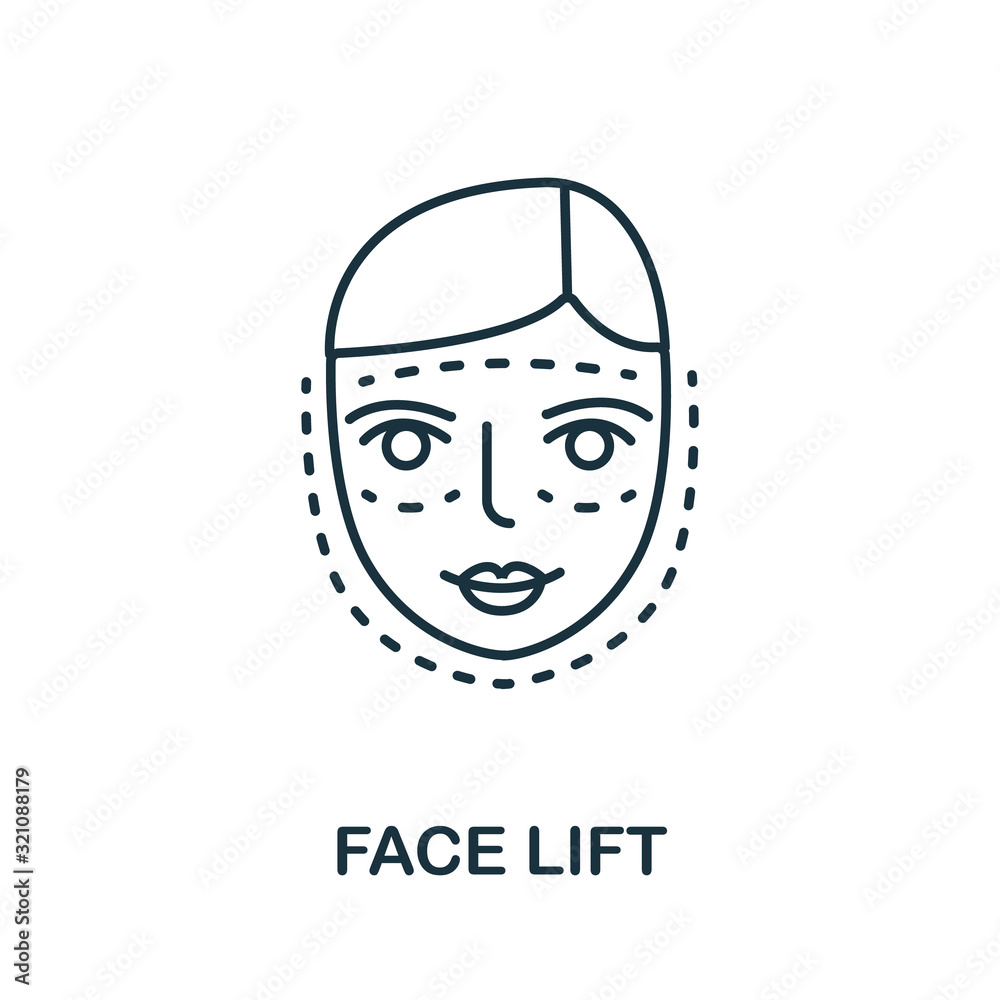 Face Lift icon from plastic surgery collection. Simple line element ...