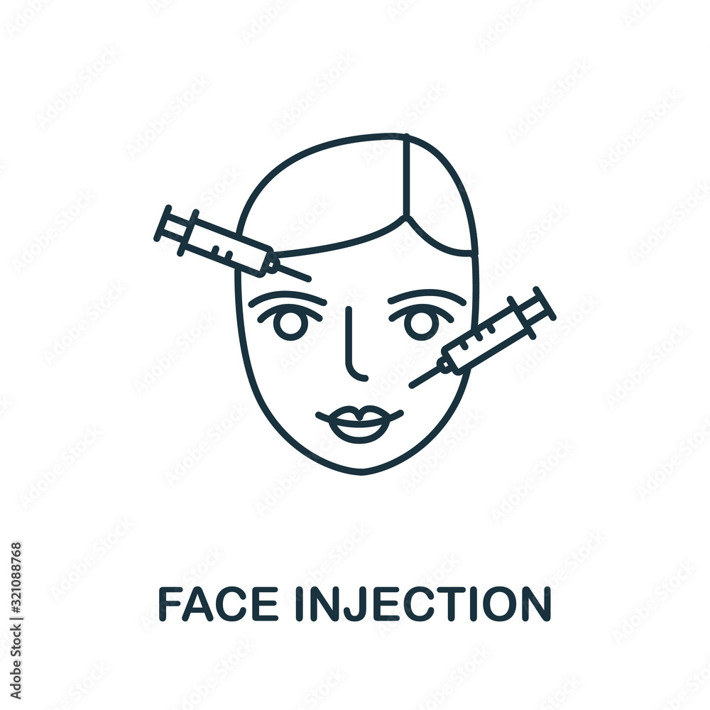 Face Injection icon from plastic surgery collection. Simple line ...
