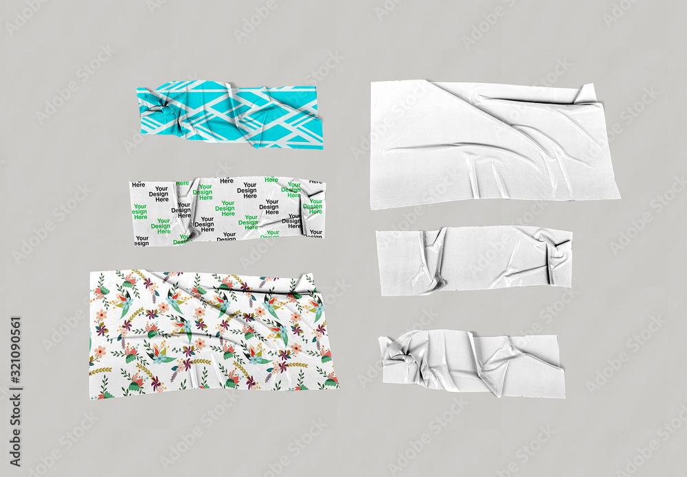 White Strip Packaging Tape Mockup Stock Template | Adobe Stock