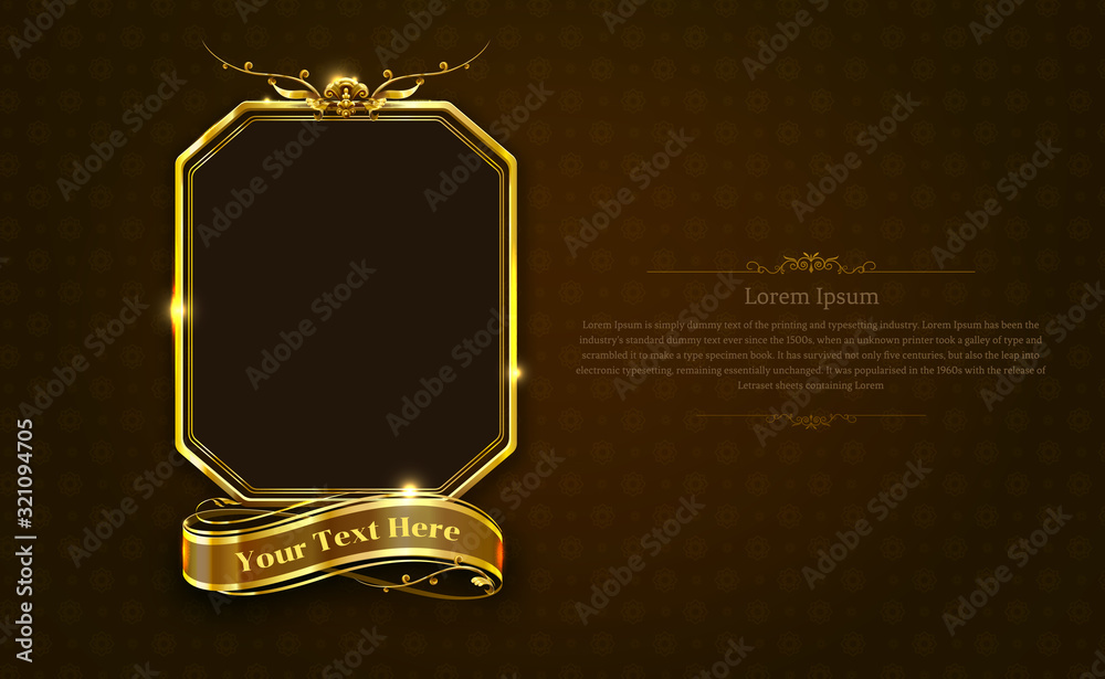gold frame border picture retro art Stock Vector | Adobe Stock