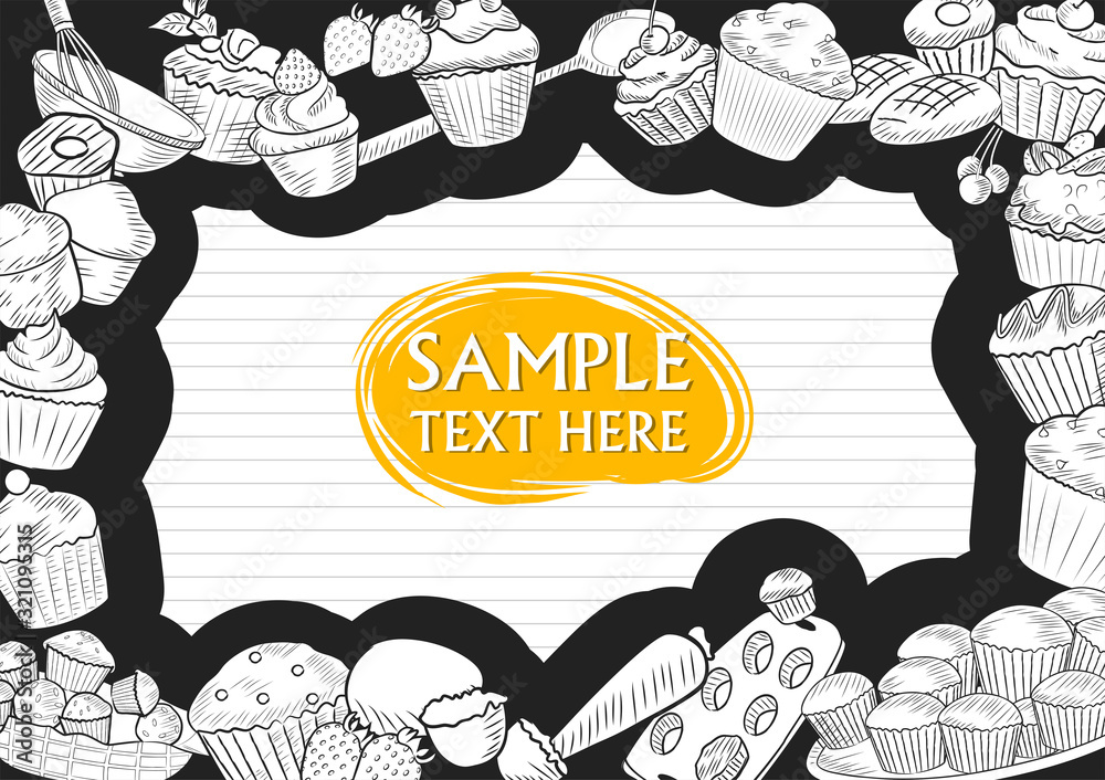 illustration of template of different types of Muffin for menu ...