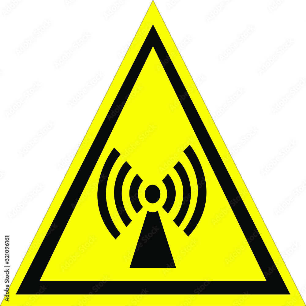 attention electromagnetic field, warning signs .vector illustration ...