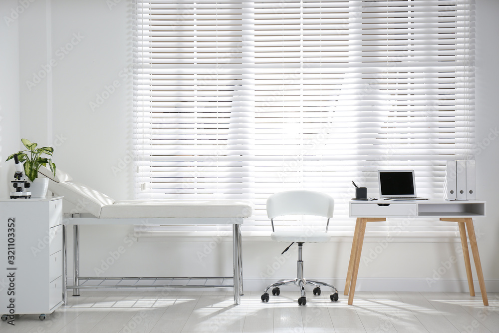 Doctor's office interior with modern workplace in clinic Stock Photo ...