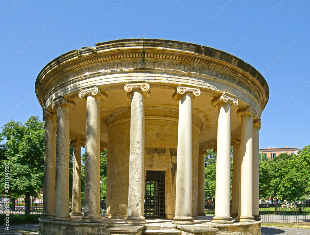 The Maitland Rotunda in Kerkyra, Corfu, Greece. A neoclassical monument ...