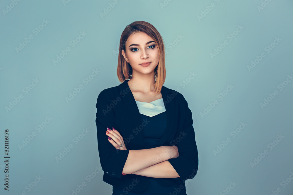 Success. Closeup portrait head shot confident beautiful happy young ...