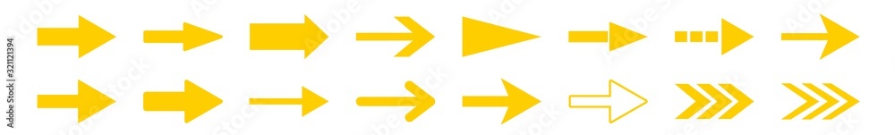 Arrow Icon Yellow | Arrows | Infographic Illustration | Direction ...