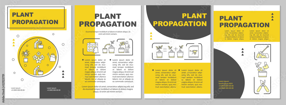 Plant propagation brochure template. Houseplant growing, gardening ...