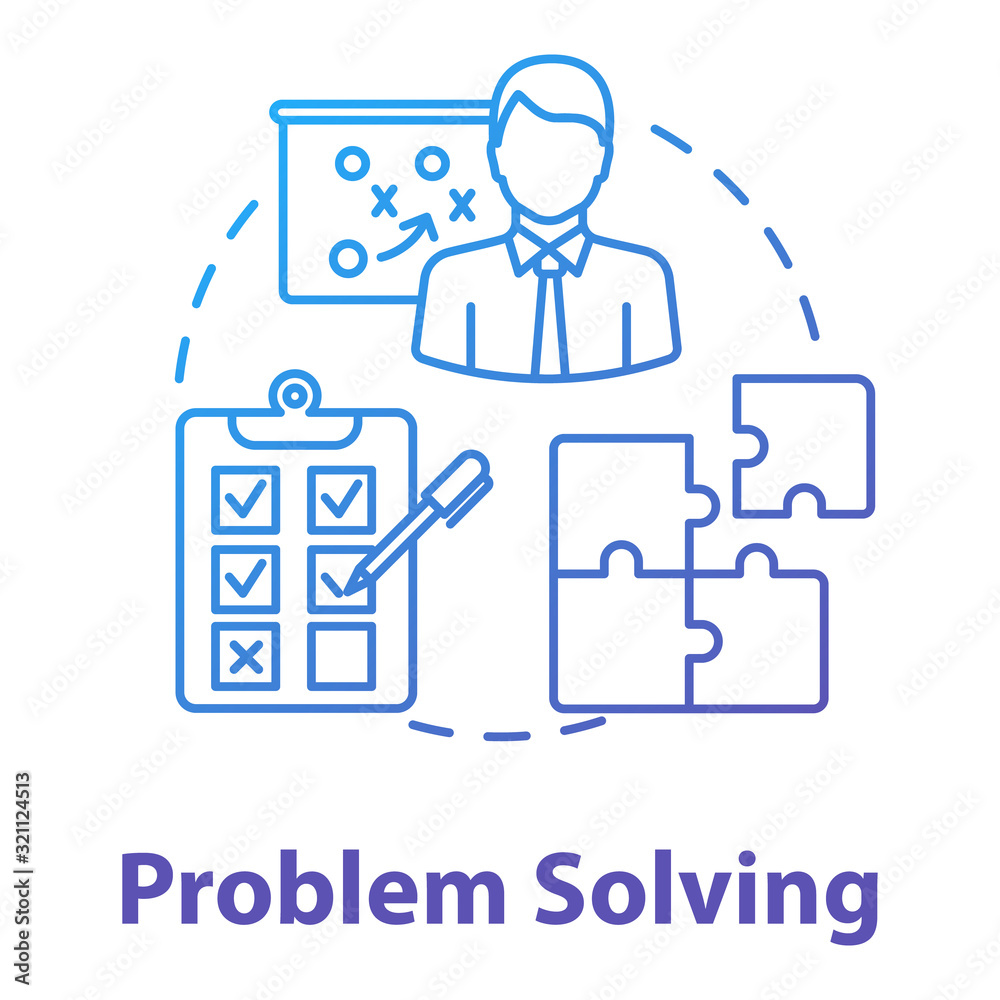 Problem solving concept icon. Planning, management. Way out of ...