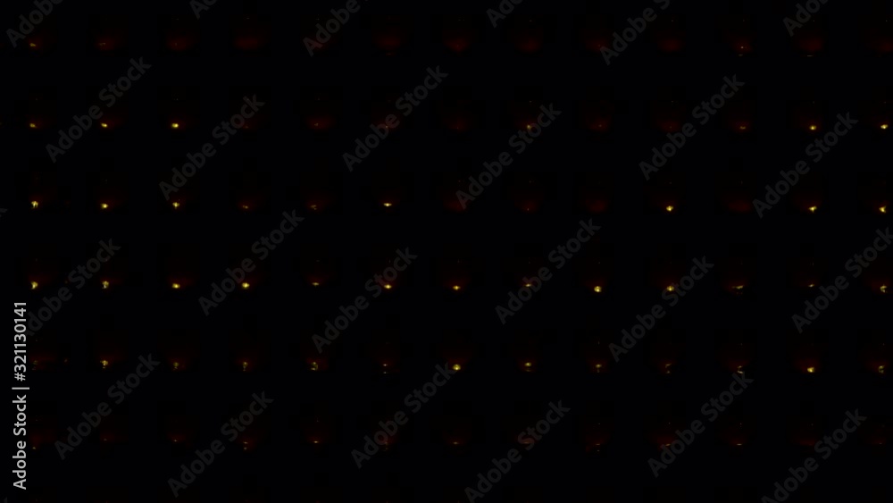 Transparent LED panel with light emitting diodes turning on and off ...