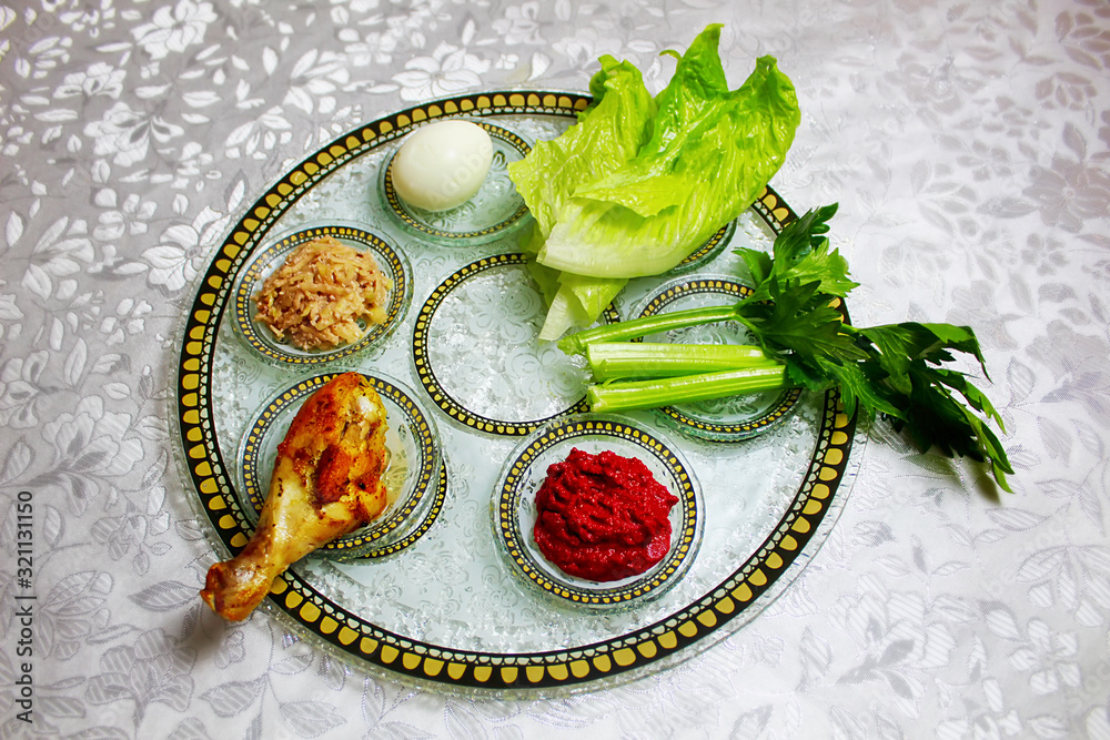 Passover Seder plate (Israel, Hebrew: Passover bowl). Passover: the ...