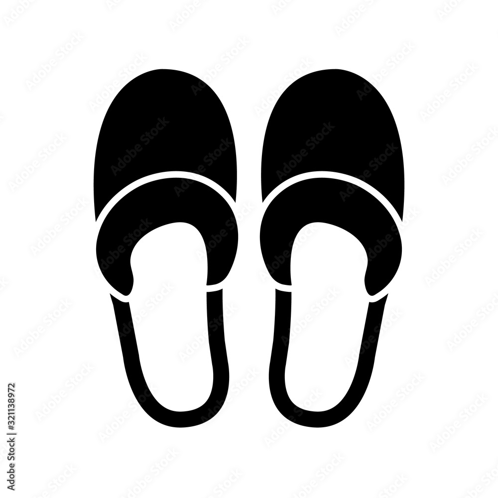 Slippers icon, logo isolated on white background Stock Vector | Adobe Stock