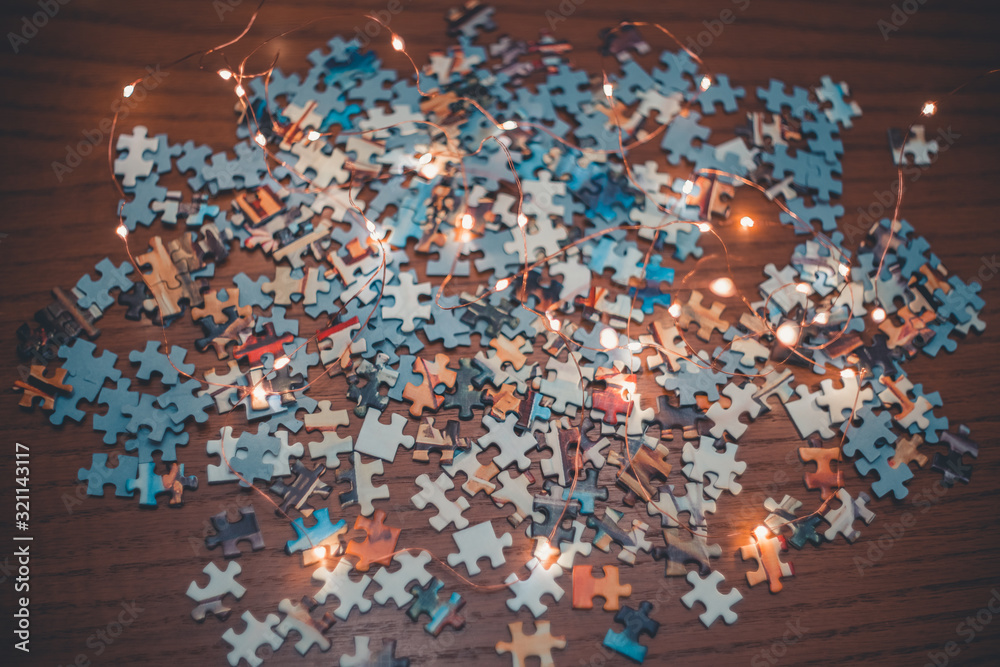 abstract background with pieces of puzzle Stock Photo | Adobe Stock
