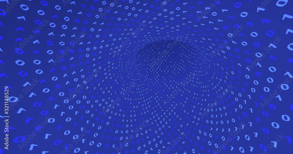 Neon Digital binary tunnel. background for network, big data, data ...