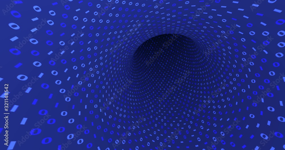 Neon Digital binary tunnel. background for network, big data, data ...