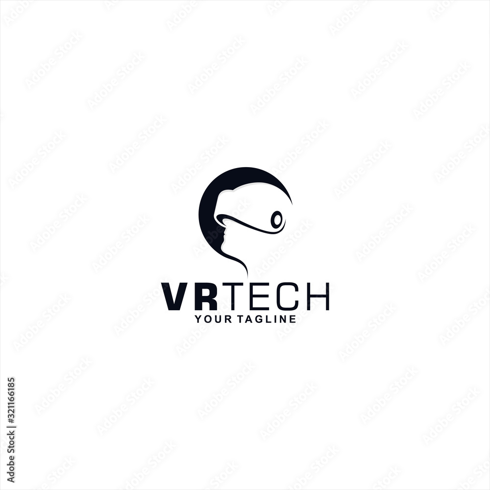 Virtual reality logo design template Stock Vector | Adobe Stock