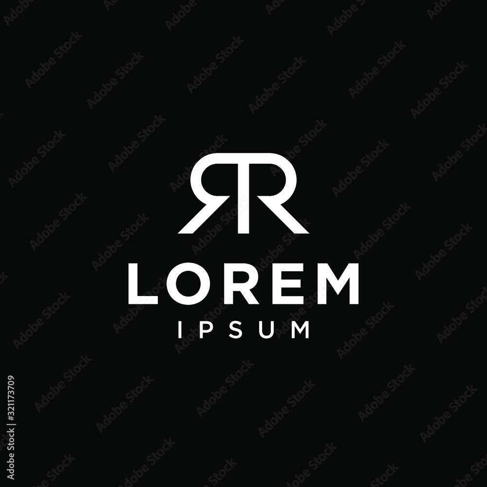 initial R RR icon logo logotype font vector design in elegant and ...