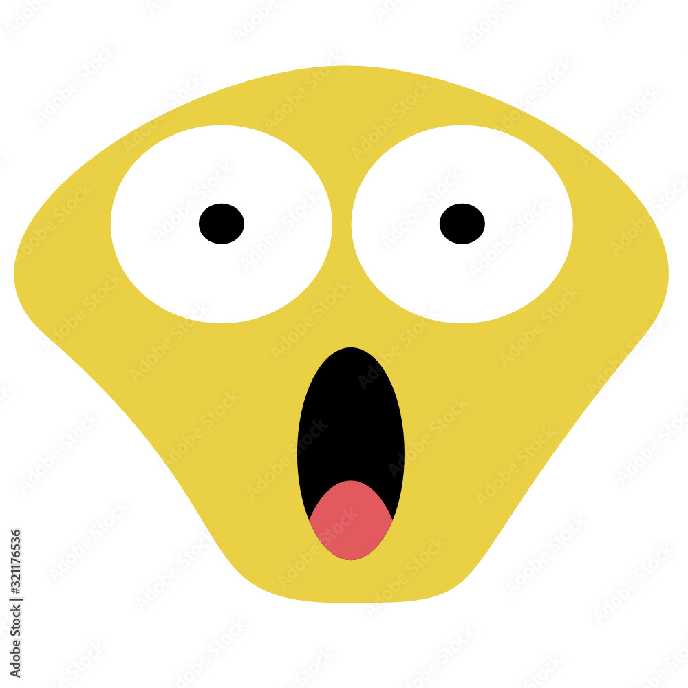 Grafika wektorowa Stock: Scared emoji. Terrified yellow face emoticon ...